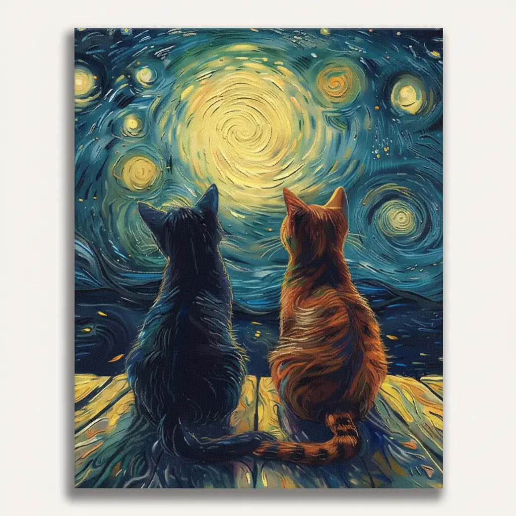 Starry Night Cats | Paint By Numbers Kit